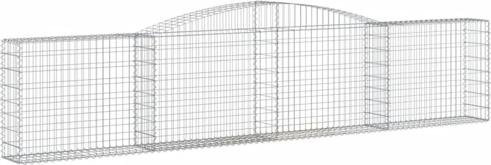 Klenuté gabionové koše 15ks 400x30x80/100 cm pozinkované železo 3146862