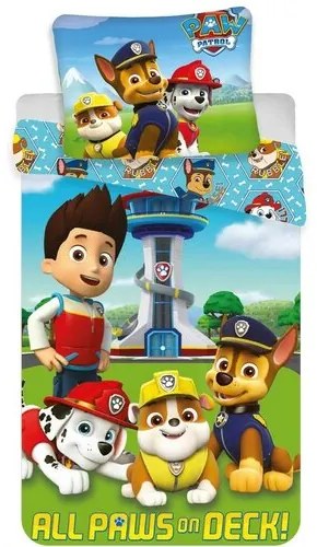 Jerry Fabrics Dětské bavlněné povlečení Paw Patrol PP143, 140 x 200 cm, 70 x 90 cm