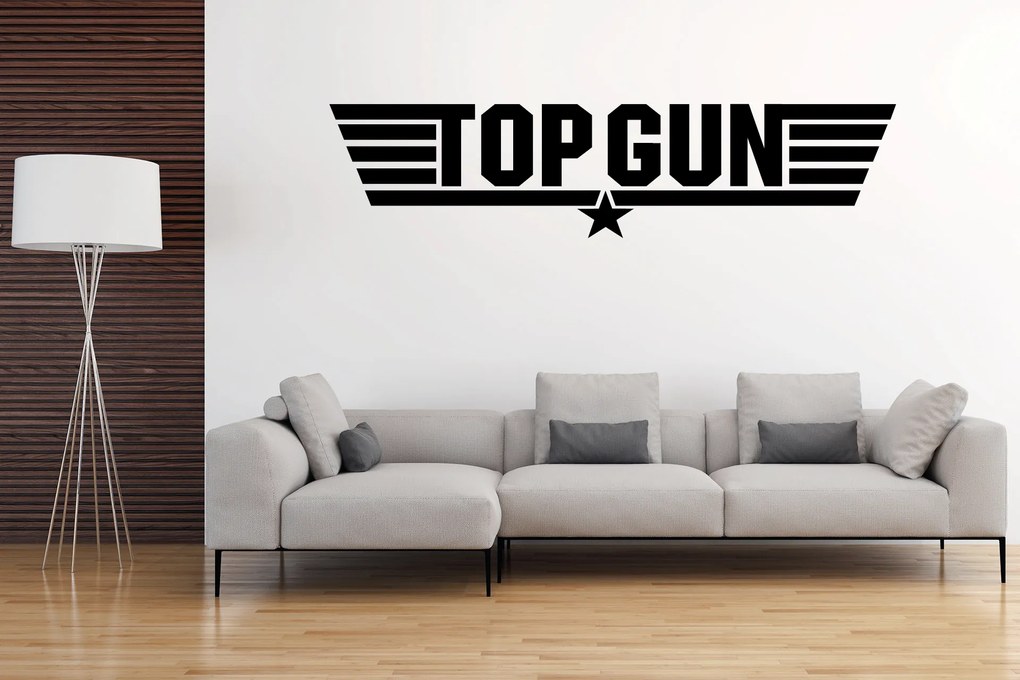 Lepy.cz Samolepka na zeď Top gun Velikost (šířka x výška): 60x15cm, Barevná varianta: Černá