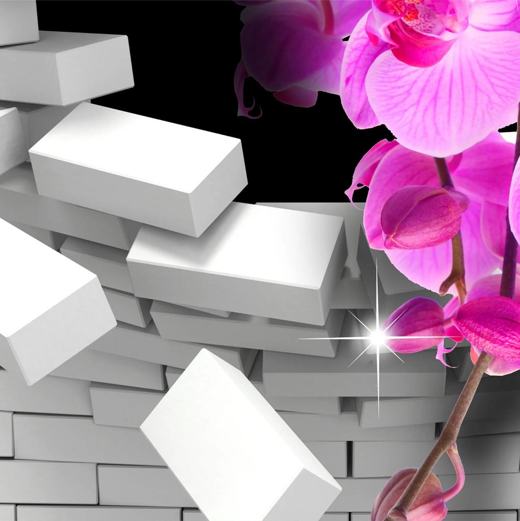 3D obraz orchidej Velikost (šířka x výška): 100x100 cm