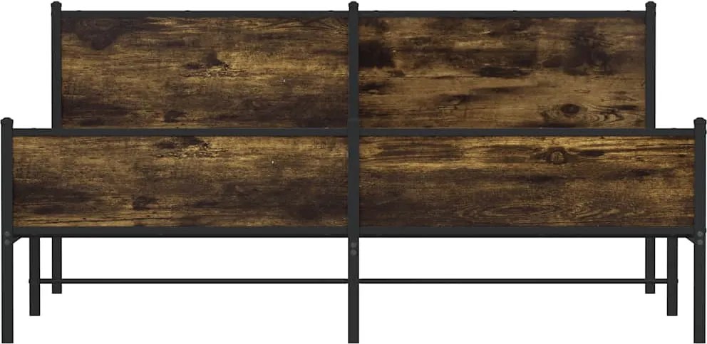 Kovový rám postele bez matrace kouřový dub 160 x 200 cm 3301386