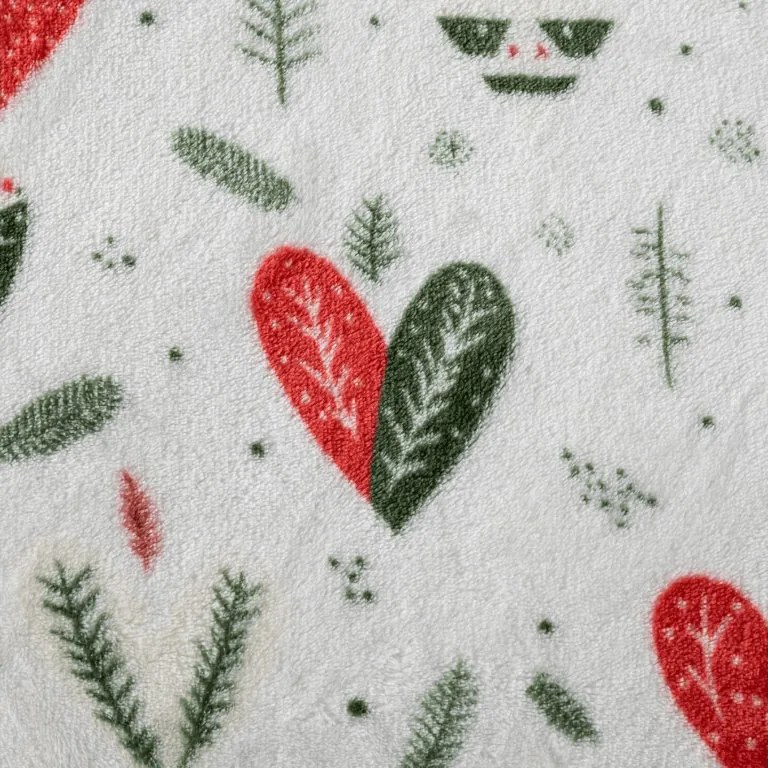 Mikroplyšová deka WINTER HEARTS, barevná Rozměr: 150 x 200 cm