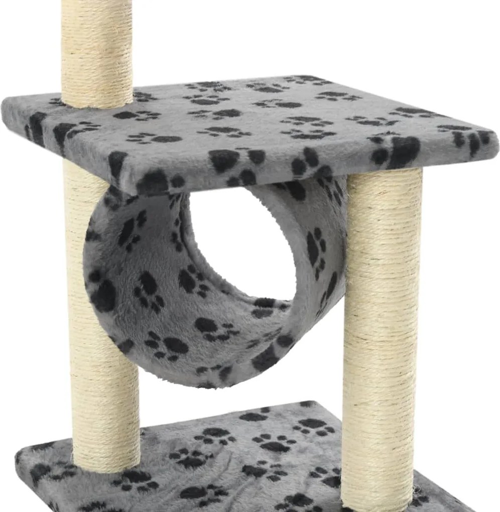 Škrabadlo pro kočky sisalové sloupky 65 cm šedé s potiskem 170547
