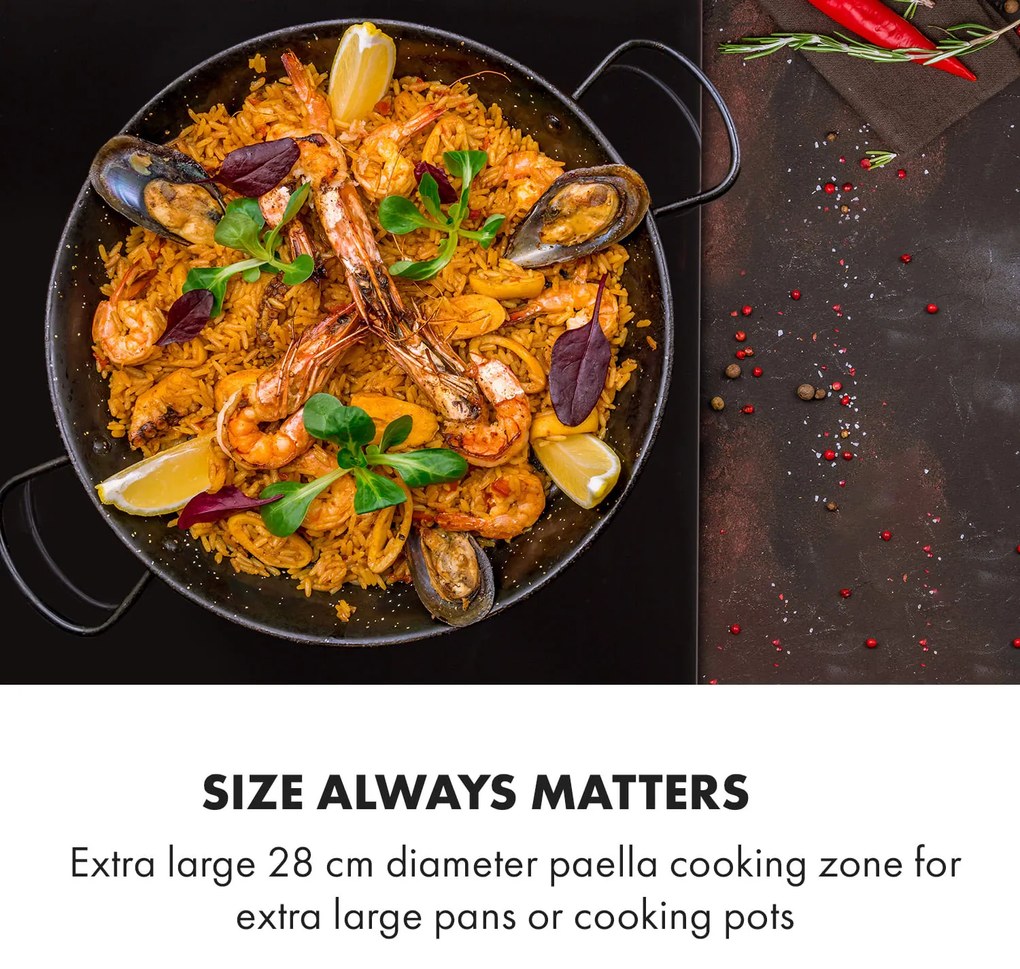 Klarstein Delicatessa 3 Flex, indukční varná deska, 6600 W, 3 zóny, sklokeramika, černá