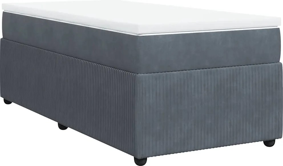 Box spring postel s matrací tmavě šedá 80 x 200 cm samet 3285603