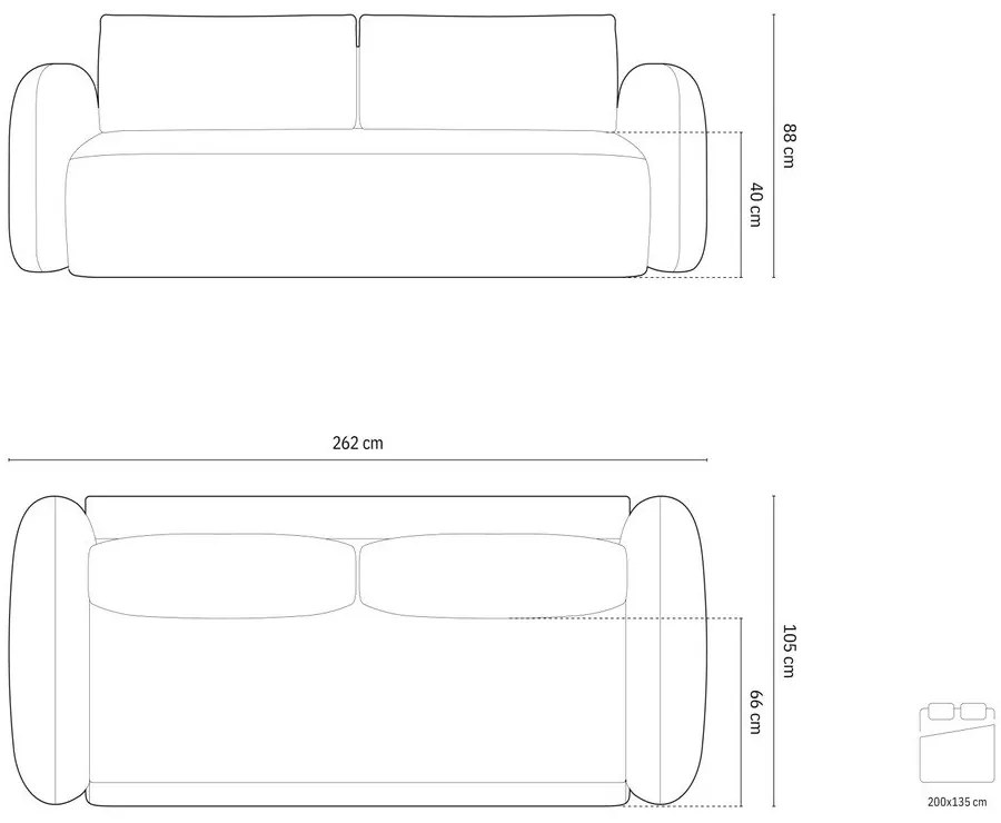 Tmavě modrá žinylková rozkládací/s úložným prostorem pohovka 262 cm Tonale – Cosmopolitan Design