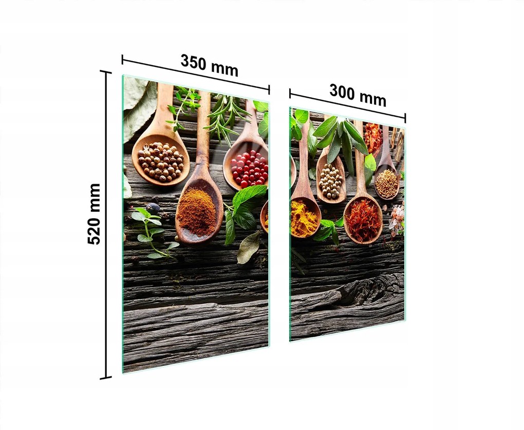 Skleněná Ochranná Deska Do Kuchyně 65x52 Koření