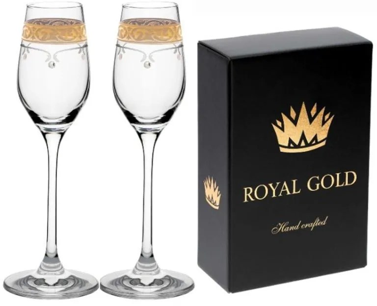 SWAROVSKI ROYAL GOLD SKLENICE NA LIKÉR 95ML SADA 2KS