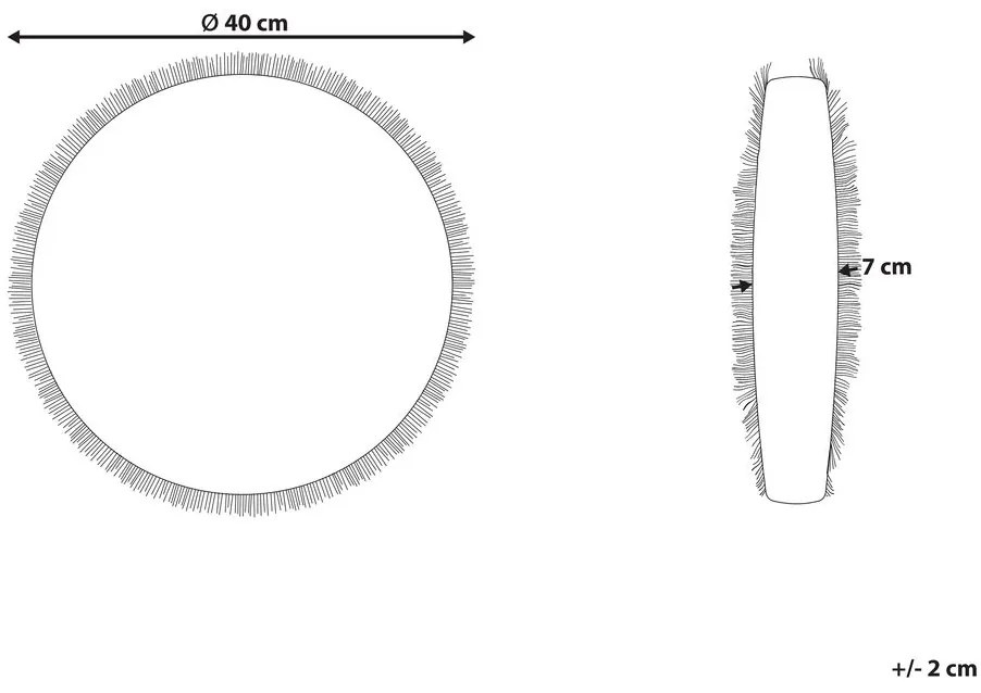 Kulatý podsedák s třásněmi ø 40 cm béžový POTHOS Beliani