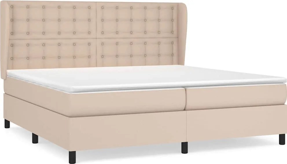 Box spring postel s matrací cappuccino 200 x 200 cm umělá kůže 3129056