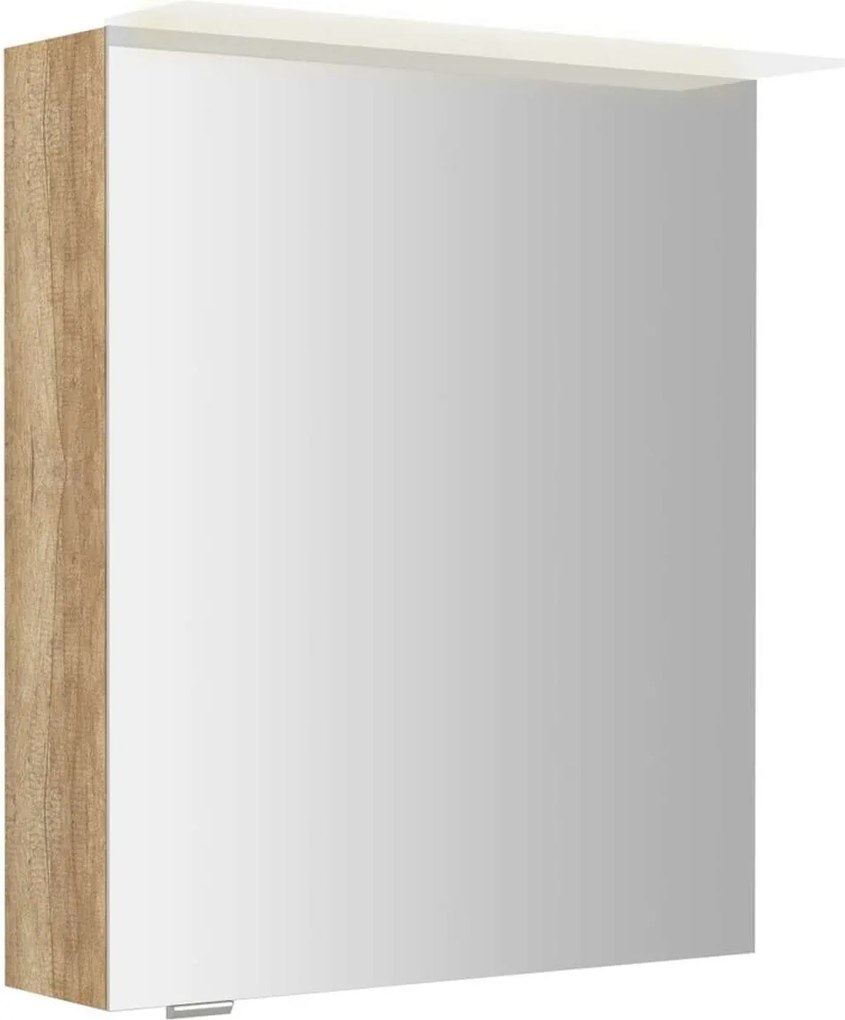Sapho Linex - Zrcadlová skříňka s LED osvětlením 60x70x15 cm, P/L, dub alabama LX060-0022