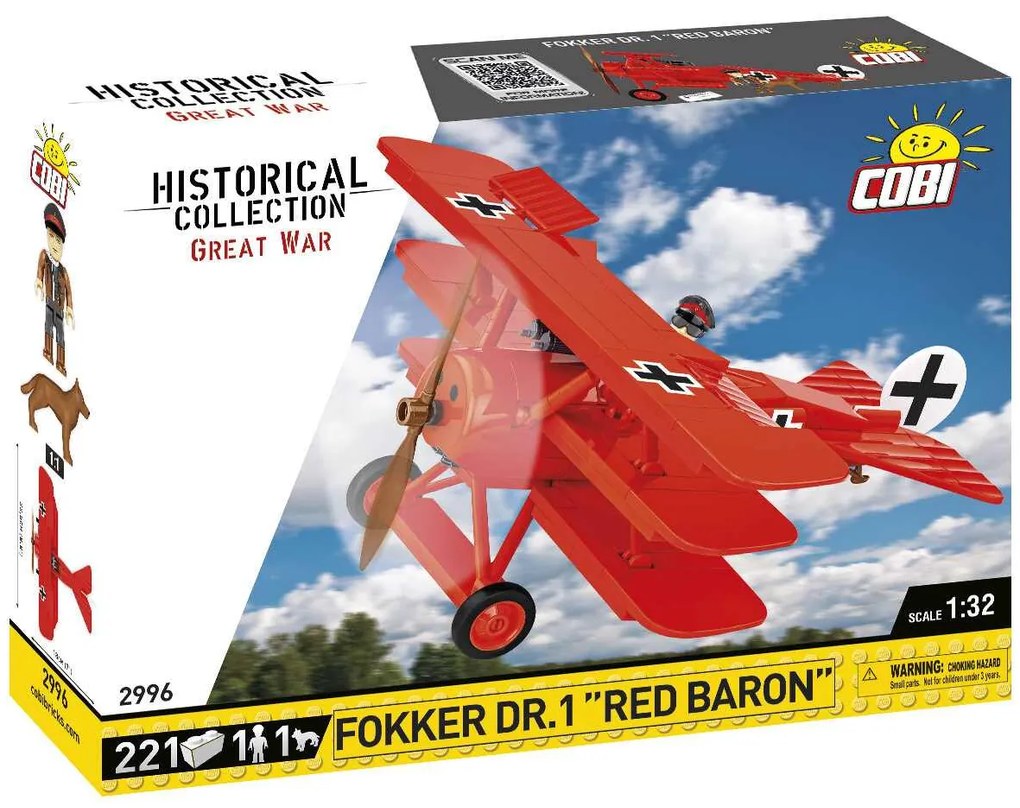 Cobi 2996 německý stíhací letoun fokker dr.i red baron, 1:32