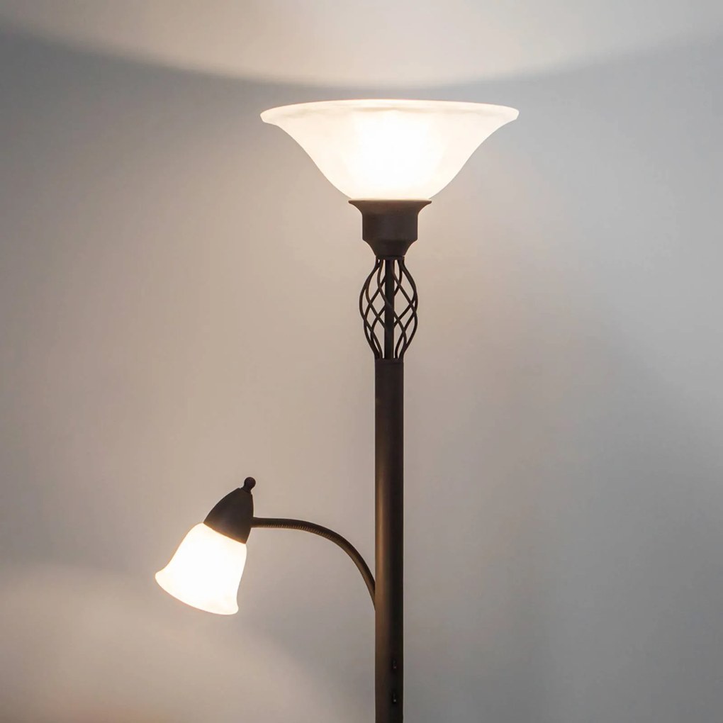 Stojací lampa Dunja s lampičkou na čtení