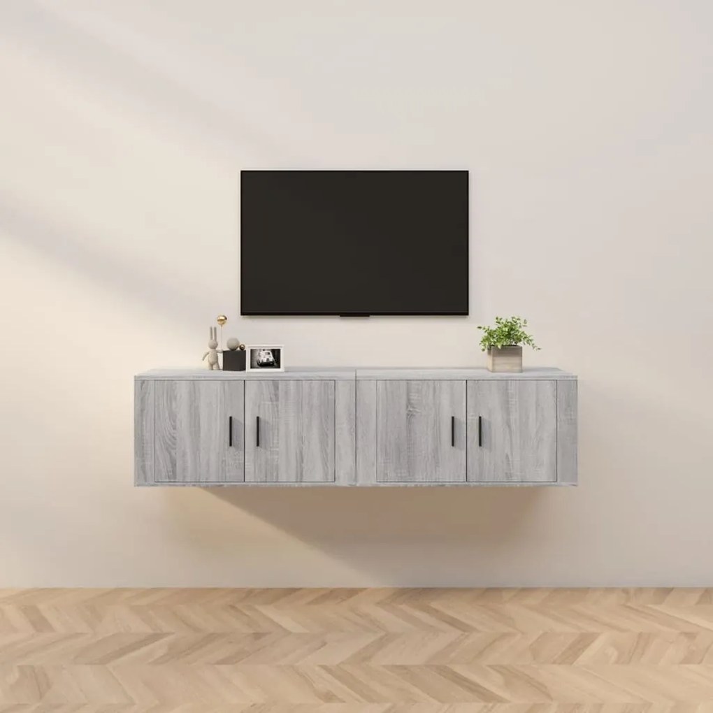 Nástěnné TV skříňky 2 ks šedé sonoma 80 x 34,5 x 40 cm 3188356