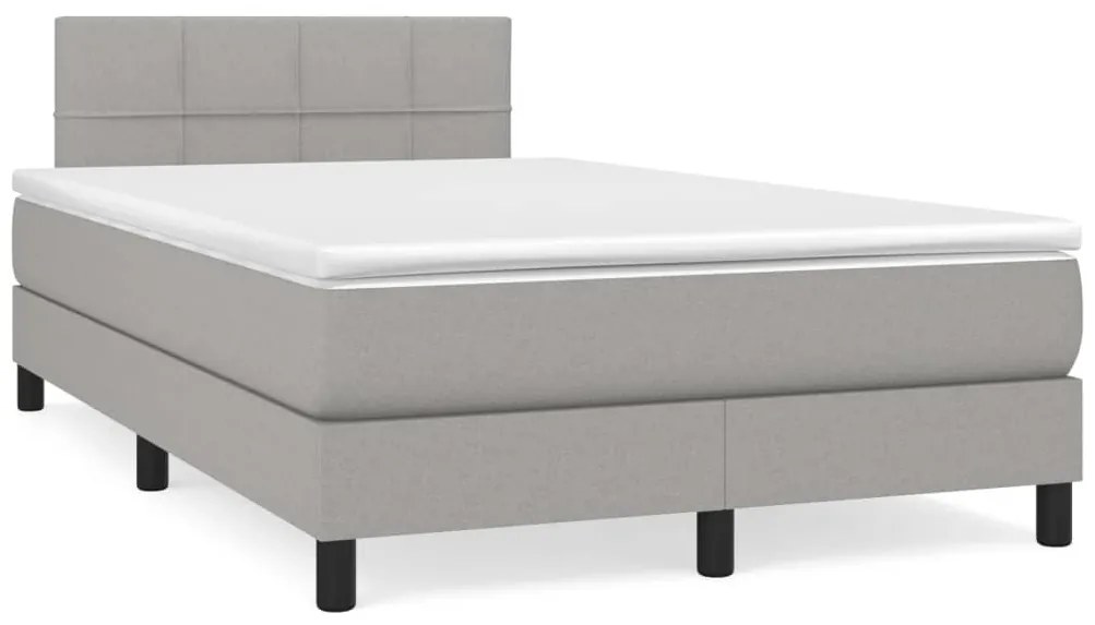 Box spring postel s matrací světle šedá 120x190 cm textil 3269723