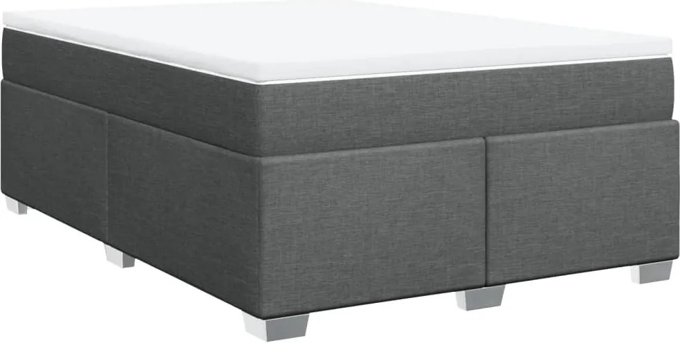 Box spring postel s matrací tmavě šedý 140 x 190 cm textil 3285131