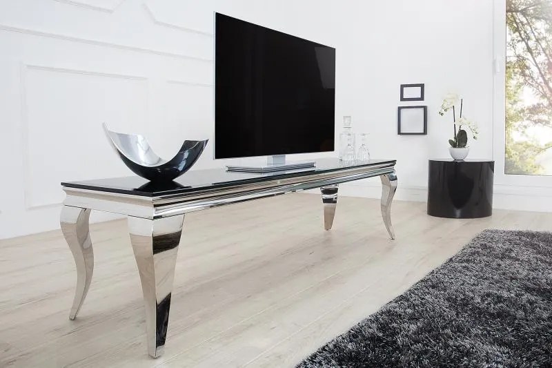 TV stolek Modern Barock 160cm / černý- stříbrný