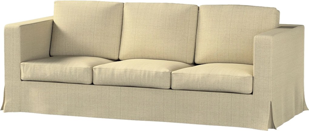 Potah na pohovku IKEA Karlanda 3-místná nerozkládací, dlouhý barva béžová látka pletený vzor