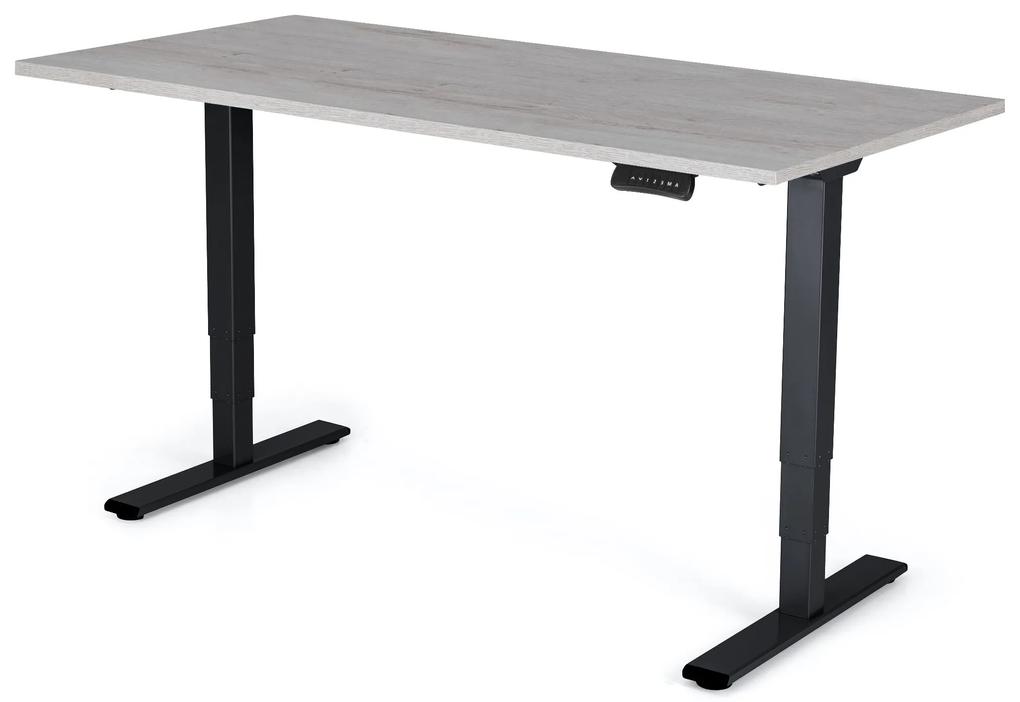 Polohovatelný stůl Liftor 3segmentové nohy černé,  deska 1600 x 800 x 25 mm dub halifax pískově šedý