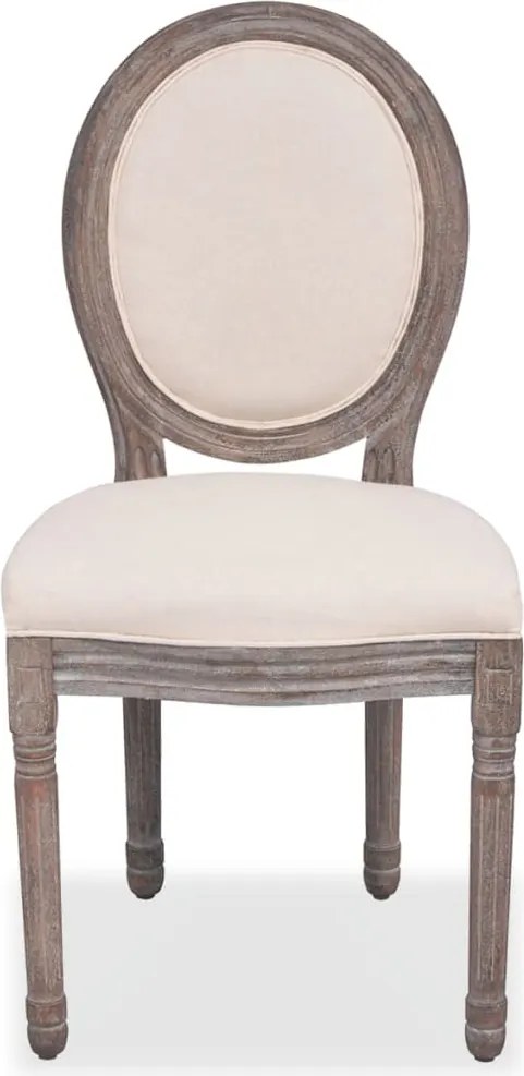 Jídelní židle 6 ks krémové textil 274620