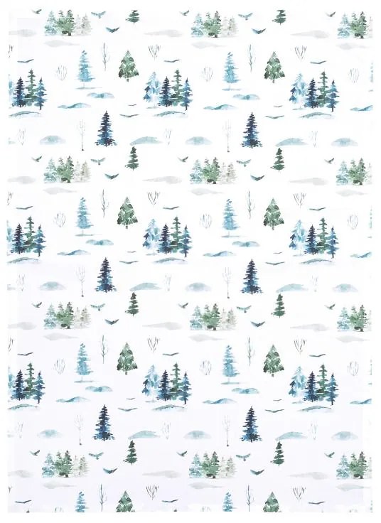 SCANquilt utěrka FLORA stromky bílozelená 50 x 70 cm