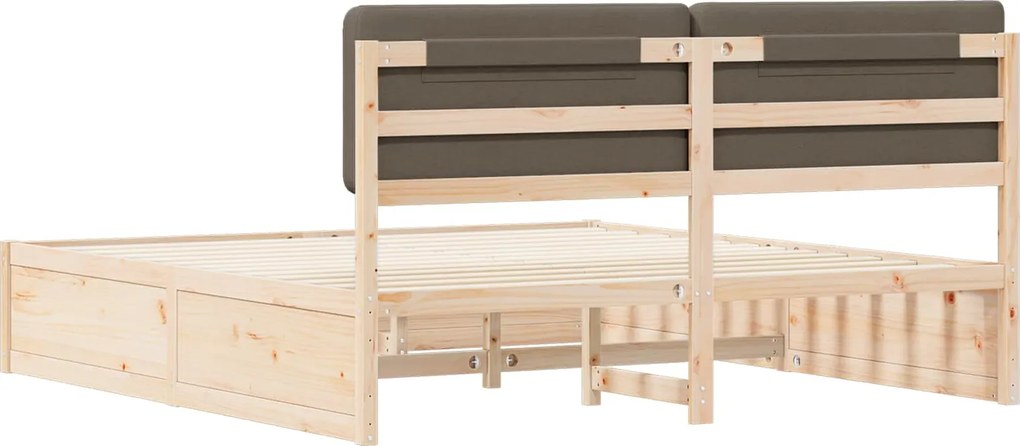 Rám postele s čalouněným čelem s čelo Taupe 200 x 200 cm 3398142