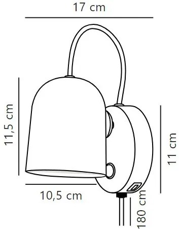 Nordlux 2120601010 Angle, nastavitelná nástěná lampa s USB výstupem a vypínačem, 1xGU10 max.25W, šedá, průměr 10,5cm