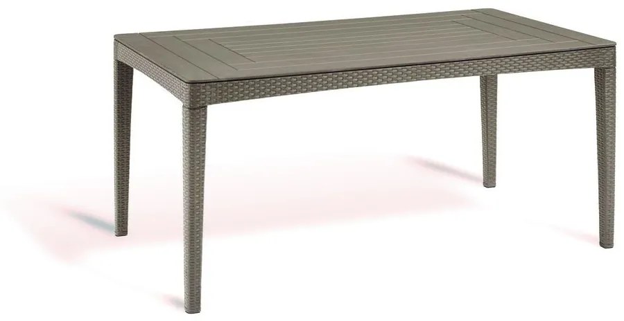 Venkovní obdélníkový stůl z umělého ratanu, cappuccino, 160x90 cm