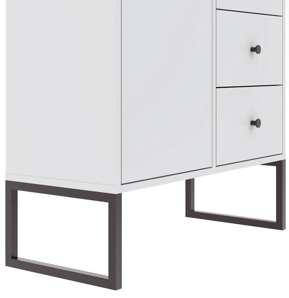 Komoda LINEA 1D3S bílá