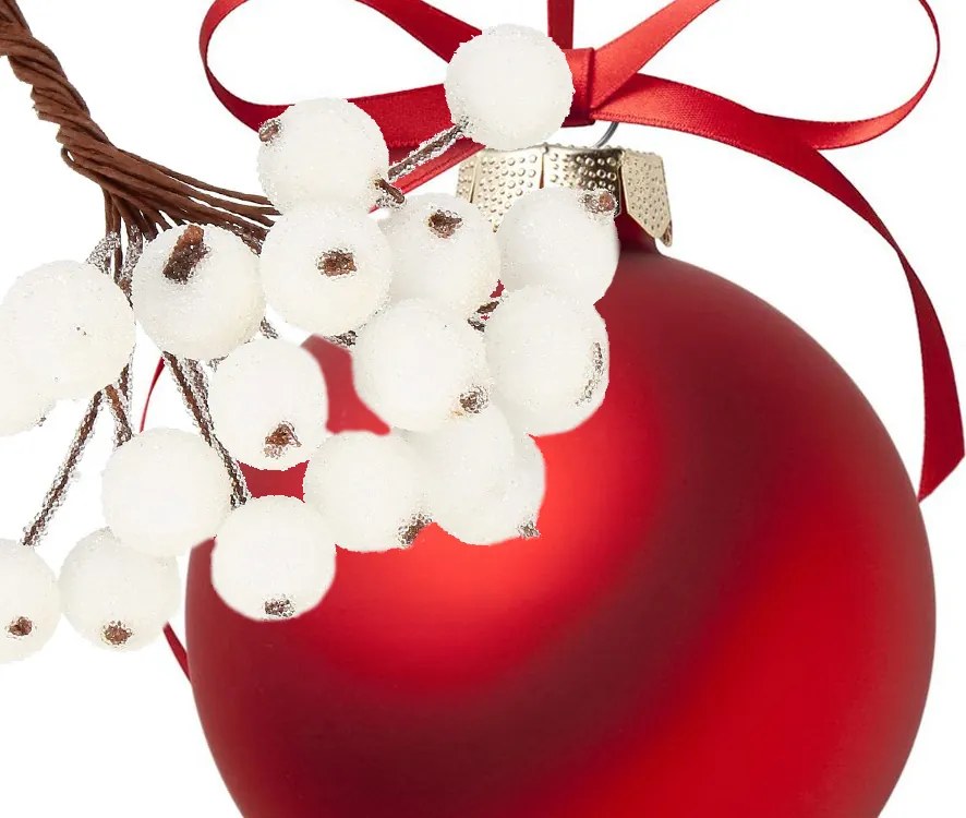 Verk Group Matná jeřabina bílá vánoční dekorace 5 ks