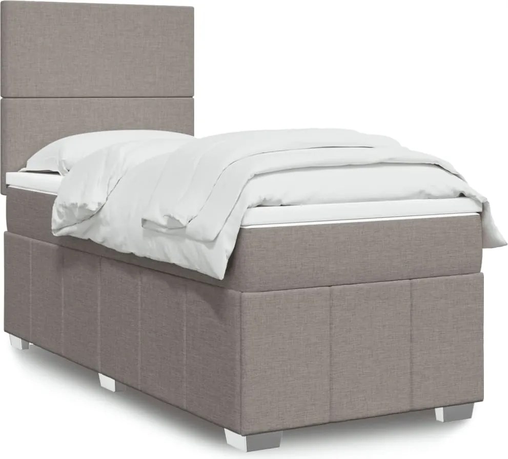 Box spring postel s matrací taupe 100 x 200 cm textil 3291576