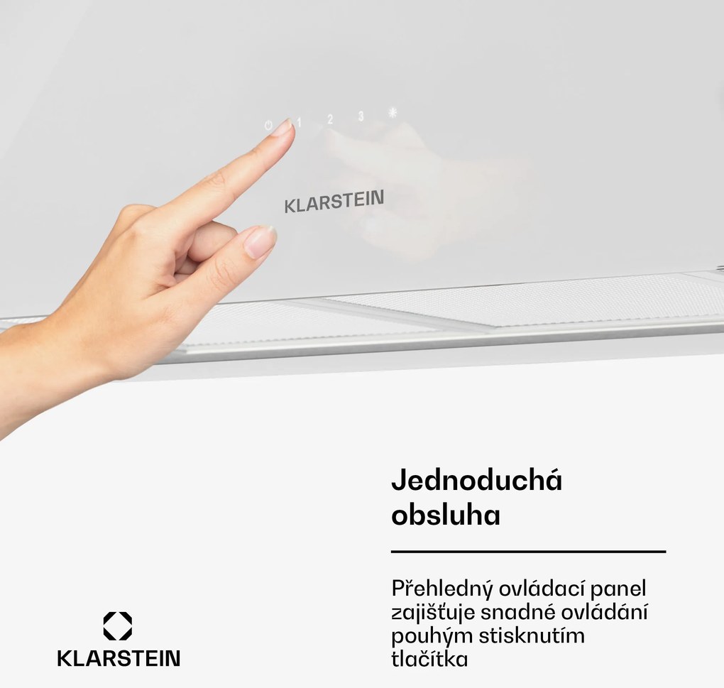 Klarstein Kronleuchter XL, digestoř, 90 cm, ostrůvková, 590 m³/h, dotyková, LED, bílá