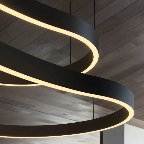 Ideal Lux - LED Lustr na lanku WAVES LED/37W/230V CRI 90 černá