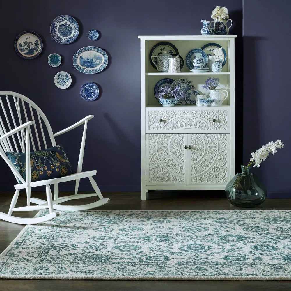 Flair Rugs, Kusový koberec Wool Loop Yasmin Ivory/Blue, 200x290, modrá, kancelář