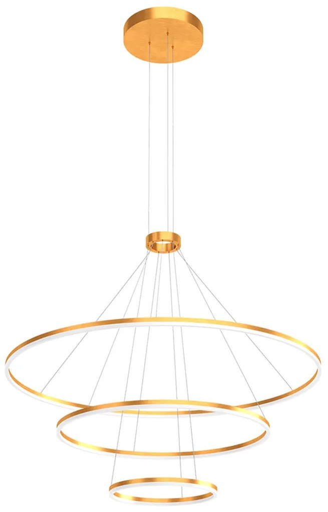 Redo 01-2243 závěsné LED stmívatelné svítidlo Orbit bronz, 151W, 3000K, ø120, ø80, ø40cm