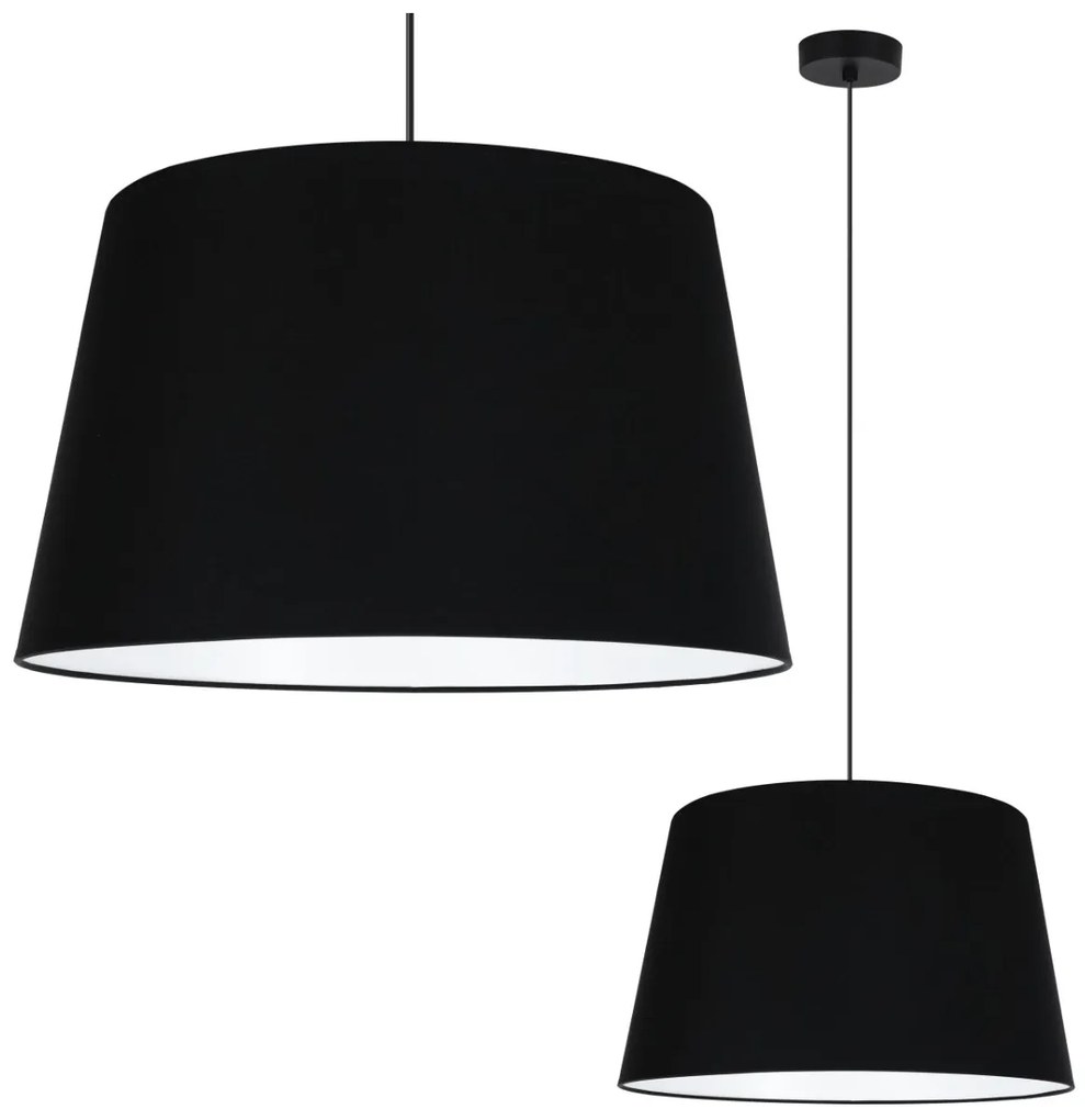 Závěsné svítidlo Gaja, 1x černé textilní stínítko, (fi 44cm), b