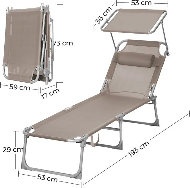 Autronic Zahradní lehátko AZL-E1192 CRM