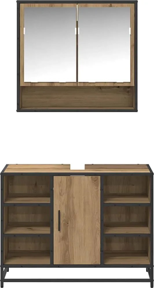 Sada koupelnového nábytku 2 ks Artisanový dub 80 x 33 x 60 cm 3402528
