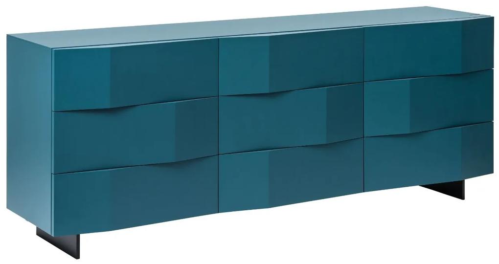 Petrolejově modrá komoda Marco Barotti Linea Diamond 180 x 45 cm