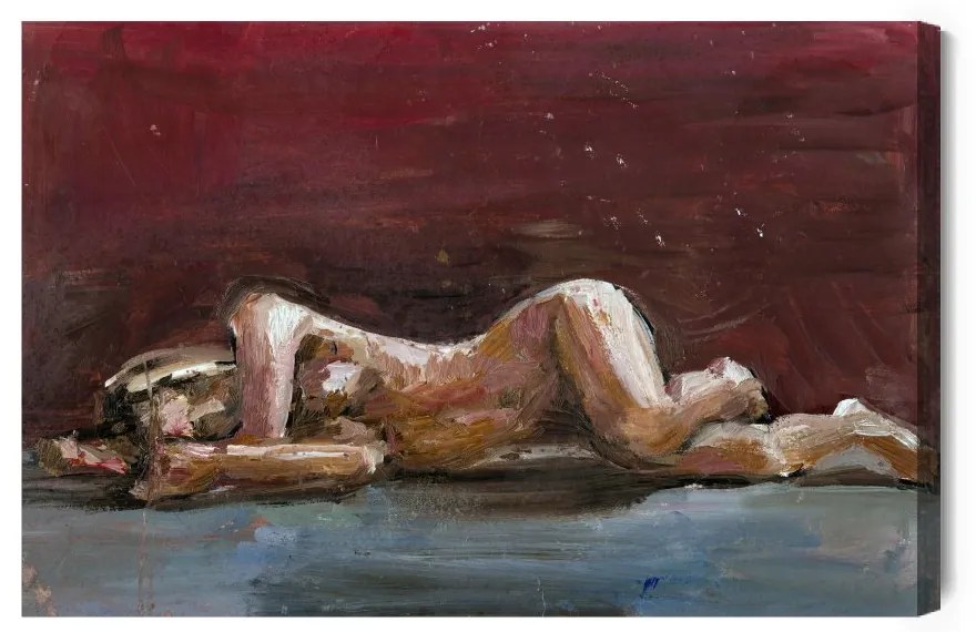 Obraz Žena Malovaná Olejovými Barvami Nedostatek Nedostatek Plátno Canvas 30x20
