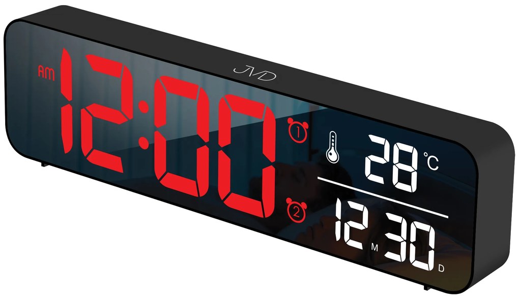 JVD Digitální LED budík do sítě s červenými LED svítícími čísly JVD SB203.3