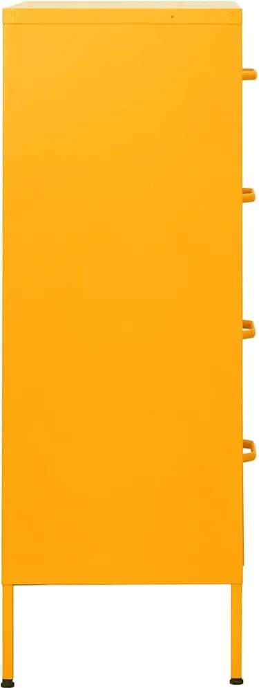 Komoda se zásuvkami hořčicově žlutá 80 x 35 x 101,5 cm ocel 336200