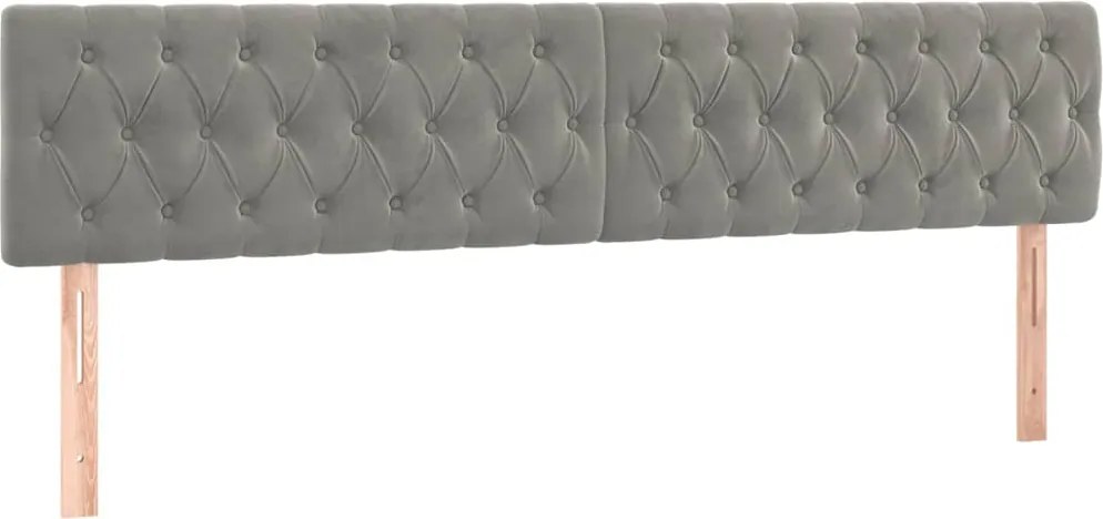 Box spring postel s matrací a LED světle šedá 200x200 cm samet 3134603