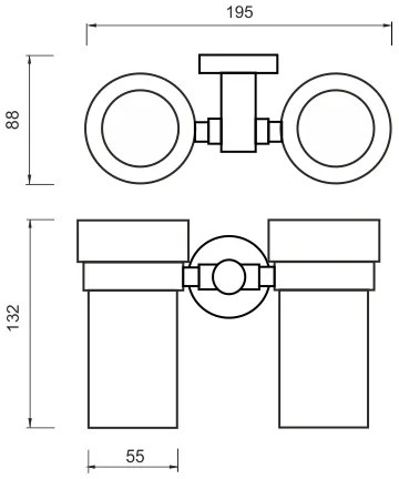 Nimco Držák na kartáčky dvojitý UN 13058DKN-26