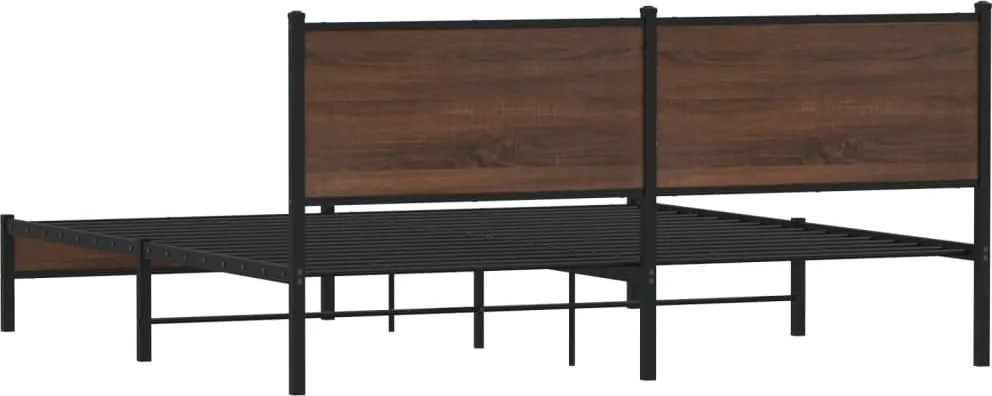 Kovový rám postele bez matrace hnědý dub 180 x 200 cm 3301405