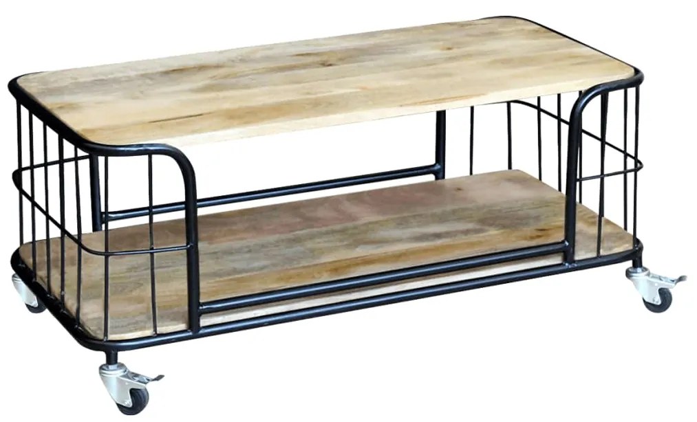 243302 vidaXL Konferenční stolek masivní mangovníkové dřevo 100 x 50 x 35 cm