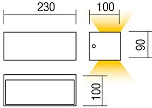 Redo group Redo Lampris, antracitové nástěnné venkovní svítidlo LED 12W 3000K, délka 23cm, IP65