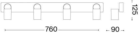 Ideal Lux - LED Bodové svítidlo RUDY 4xGU10/7W/230V černá