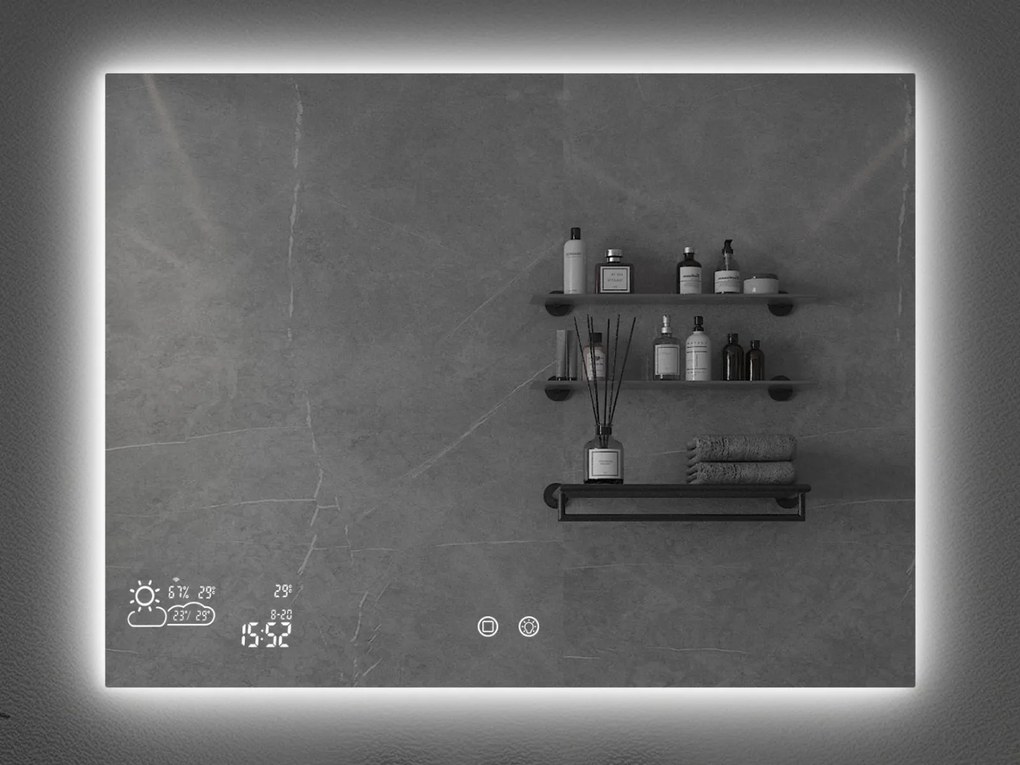 Chytré infrazrcadlo SMART MIRROR 200W | Výhřevnost 3.6 m2 | 60x60 cm | WiFi termostat | Dálkové ovládání | LED světlo