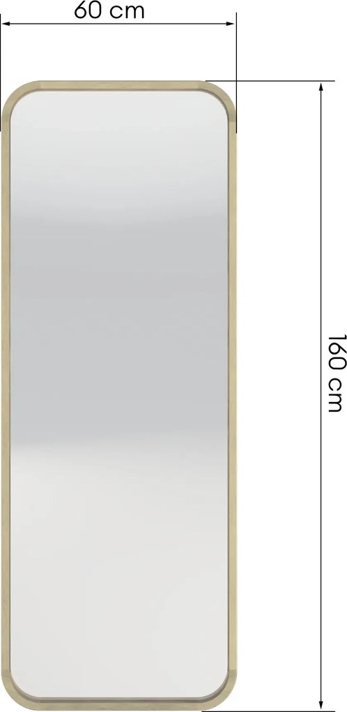 Nástěnné zrcadlo Spira 160 cm z masivu hnědé
